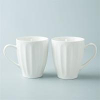 China Imitation Enamel Bright 9oz 280ml White Matte Mug Modern Bone China Coffee Cup for sale