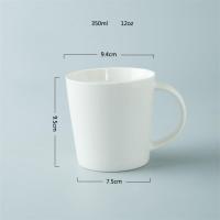 China Single Layer 350ml White Ceramic Espresso Cups , 12 Ounce Coffee Cup for sale