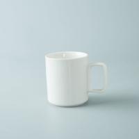 China New Bone China 10oz 285ml White Ceramic Mugs Simple For Restaurant for sale