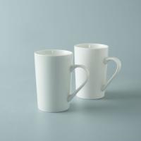 China 13oz Scratch Resistant White Ceramic Coffee Mug Tall Custom Pattern OEM for sale