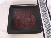 China Reactive Glaze Unicolor Pottery Dinner Plates Square Hand Painted for sale