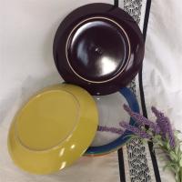 China FDA Standard 12 Inch Round Dinner Plate Ceramic With Colored Glaze for sale