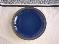 China OEM Reusable Matte Ceramic Dinnerware Blue 11 Inch Stoneware Plate for Home for sale