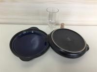 China 10 Inch Black Steak Pottery Dinner Plates Round With Double Ear for sale