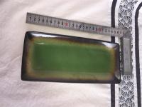 China Reactive Colored 10 Inches Rectangle Pottery Dinner Plates For Sushi Shops for sale