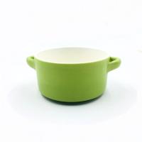 China 5 Inch Microwavable Ceramic Serving Bowls with Double Ears Custom OEM Stoneware 5000 PCS MOQ for sale