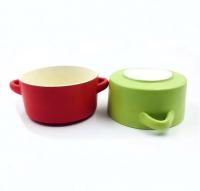 China 5 Inch Microwavable Ceramic Serving Bowls with Double Ears Custom OEM Stoneware 5000 PCS MOQ for sale
