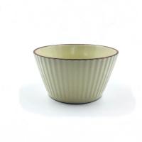 China Customized Lightweight Stoneware Salad Bowl With Colorful Edges for sale
