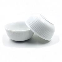 China White Lightweight Embossed Ceramic Serving Bowls 6 Inch For Rice for sale