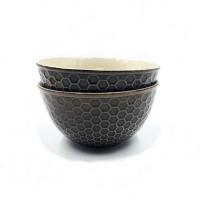 China Embossed Lead Free Ceramic Serving Bowls Underglaze For Dinner for sale
