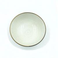 China 6 Inch Thread Print Stoneware Ceramic Bowls 20 oz Daily Use Custom Color for sale