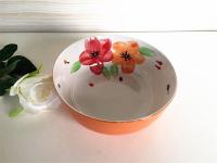 China CIQ Certified Stackable Hand Painted Cereal Bowls , Handmade Pottery Serving Bowls for sale