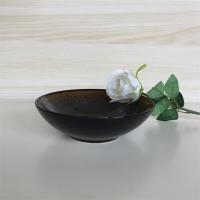 China 7 Inch Stackable Ceramic Serving Bowls Black Active Glaze Stoneware 5000 PCS MOQ for sale