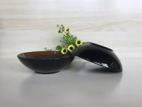 China 7 Inch Stackable Ceramic Serving Bowls Black Active Glaze Stoneware 5000 PCS MOQ for sale