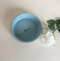 China FDA Certified 3.5cm Height Hand Painted Ceramic Pet Food Bowl for Dogs Cats for sale