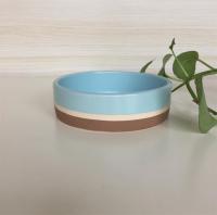 China FDA Certified 3.5cm Height Hand Painted Ceramic Pet Food Bowl for Dogs Cats for sale