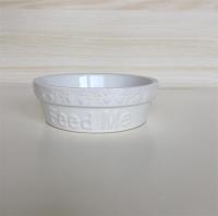 China Height 4.5cm Personalised Ceramic Cat Bowl , White Ceramic Dog Bowl Cusomized Logo for sale
