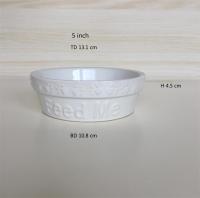 China Height 4.5cm Personalised Ceramic Cat Bowl , White Ceramic Dog Bowl Cusomized Logo for sale