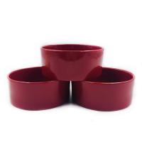 China 5 Inch 12.5cm Large Ceramic Dog Bowl Chinese Red Glazed Pet Bowl 5.5 Cup Capacity for sale