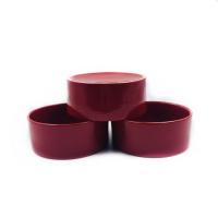 China 5 Inch 12.5cm Large Ceramic Dog Bowl Chinese Red Glazed Pet Bowl 5.5 Cup Capacity for sale