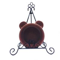China OEM Custom 13cm Ceramic Pet Food Bowl Solid Color Double Ears 5.1 Inch for sale