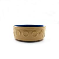 China Custom Embossed 6.8 Inch Ceramic Pet Food Bowl for Dog and Cat Feeding for sale