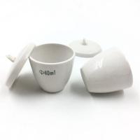 China 30ml 1320 Degree Chemical Porcelain Crucible With Lid for Industrial Lab Use for sale