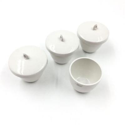 China 30ml 1320 Degree Chemical Porcelain Crucible With Lid for Industrial Lab Use for sale