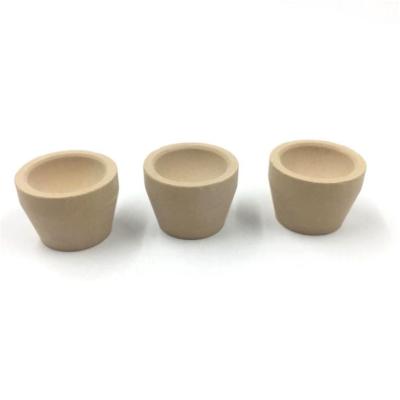 China Tapered Magnesia Cupellation Crucible Bone Ash Cupel for Gold Melting 100mm for sale