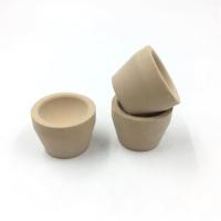 China Tapered Magnesia Cupellation Crucible Bone Ash Cupel for Gold Melting 100mm for sale