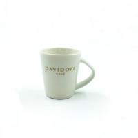 China V Shaped 5oz 150ml White Pottery Coffee Mugs For Cappuccino for sale