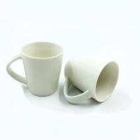 China V Shaped 5oz 150ml White Pottery Coffee Mugs For Cappuccino for sale