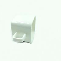 China Square 10Oz 290ml White Pottery Mugs With Handle Simple Style for sale