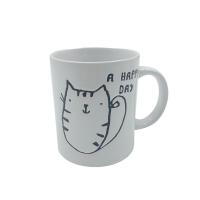 China FDA Certification OEM White Glazed Custom Embossed Mugs For Milk for sale