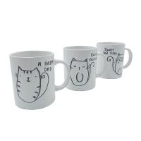 China FDA Certification OEM White Glazed Custom Embossed Mugs For Milk for sale
