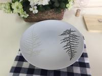 China Handpainted Customizable Round Ceramic Dinner Plate 10 Inch White Glazed Steak Plate for sale