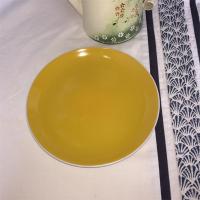 China Unicolor Yellow Glazed Pottery Dinner Plates 8 Inch For Spaghetti for sale