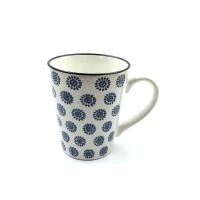 China Geometric Pattern Hand Painted 350ml Ceramic Coffee Mugs SGS Approve for sale