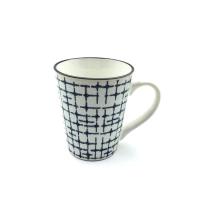 China Geometric Pattern Hand Painted 350ml Ceramic Coffee Mugs SGS Approve for sale