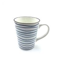 China Geometric Pattern Hand Painted 350ml Ceramic Coffee Mugs SGS Approve for sale