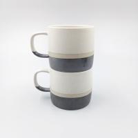 China OEM White Silk Screen Ceramic Stoneware Mugs , 10 Oz Stoneware Coffee Mugs for sale
