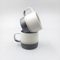China OEM White Silk Screen Ceramic Stoneware Mugs , 10 Oz Stoneware Coffee Mugs for sale