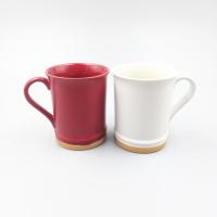 China 13oz Red Glazed Ceramic Stoneware Mug Customizable Large Handle Coffee Cup for sale