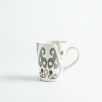 China 13oz Stoneware Coffee Mug Ceramic Tea Cup with Handle Dishwasher Safe OEM Custom Logo for sale