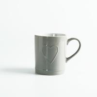 China 10 Oz Glazed Porcelain Coffee Cup Set Grey Dishwasher Safe Ceramic Mugs for sale