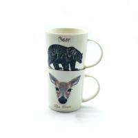 China 10oz 300ml Large Ceramic Coffee Mugs White Glazed Office Use for sale
