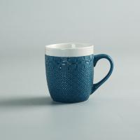 China Colorful Glazed Ceramic Espresso Cup  With Embossed 3D for sale