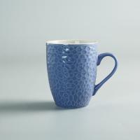 China Colorful Glazed  Ceramic Mugs Honeycomb Relief Embossed Cup for sale