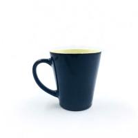 China Colored 300ml 11Oz Blue Glazed Mugs Simple Style With Maple Leaf for sale