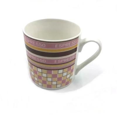 China LFGB Certificate OEM Acceptable Ceramic Drinking Mugs With Geometric Design for sale